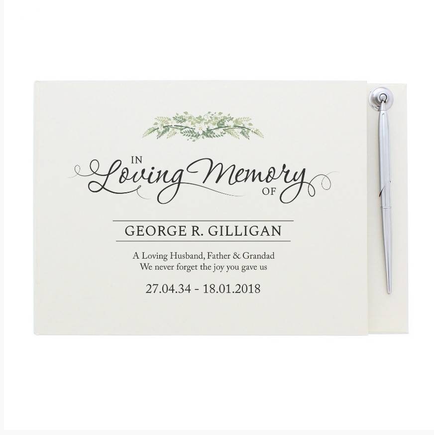 Personalised in Loving Memory Guest Book Book of Condolence - Etsy