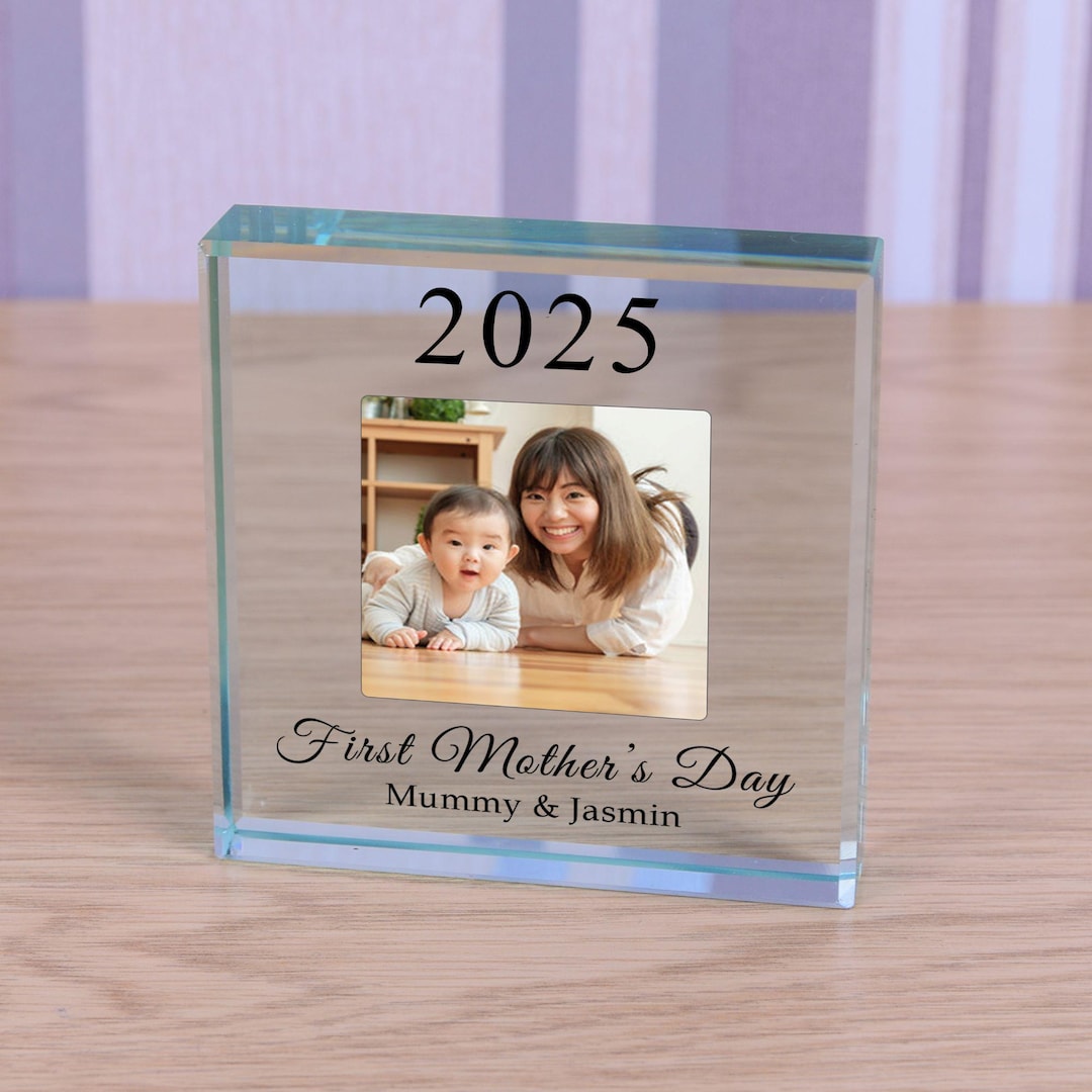 Personalized Glass Photo Token, First Father's Day Gift - Etsy UK