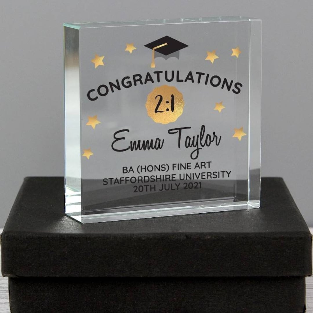 Personalised Congratulations Graduation Crystal Token, Graduation Gift ...