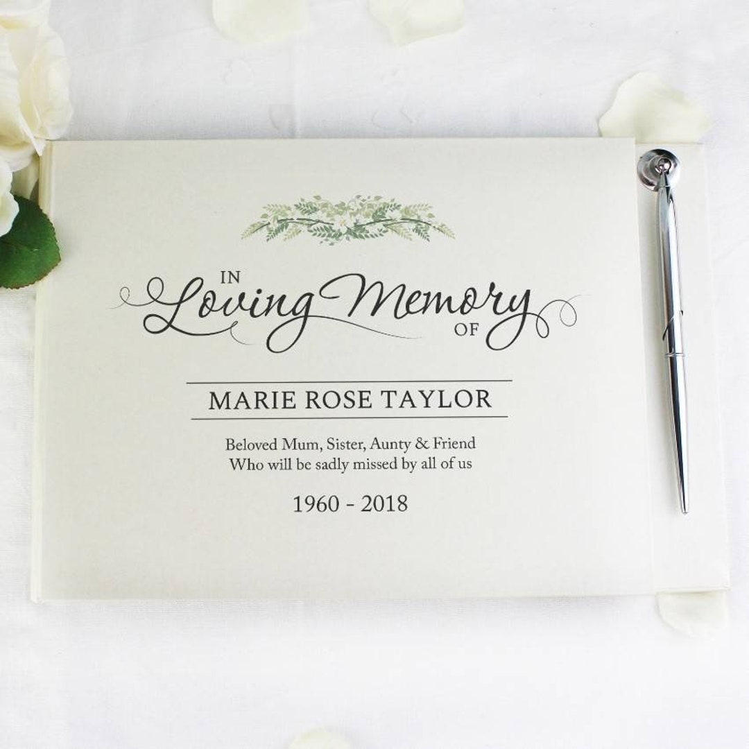 Personalised in Loving Memory Guest Book, Book of Condolence - Etsy