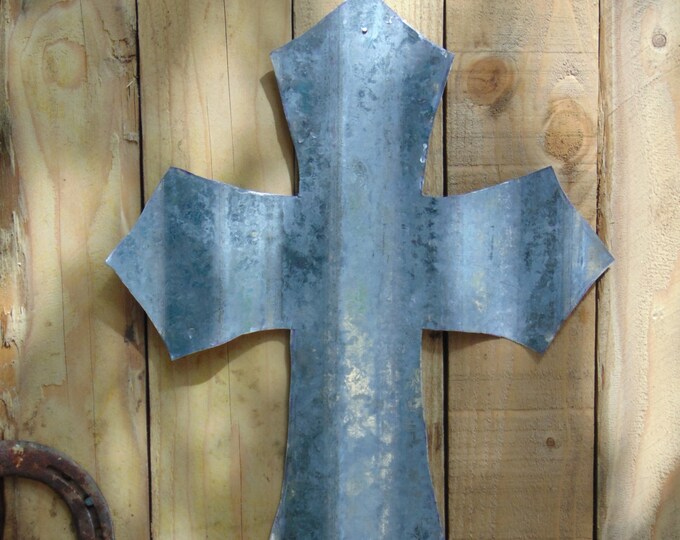 Old Barn Corrugated Metal Cross - Etsy