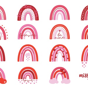 Valentine Rainbow Clipart, Love Rainbow Vector, Digital Rainbows ...