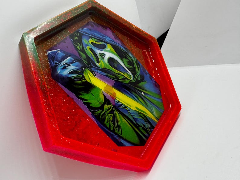 Scream Ghost Face Inspired Resin Coaster - Etsy