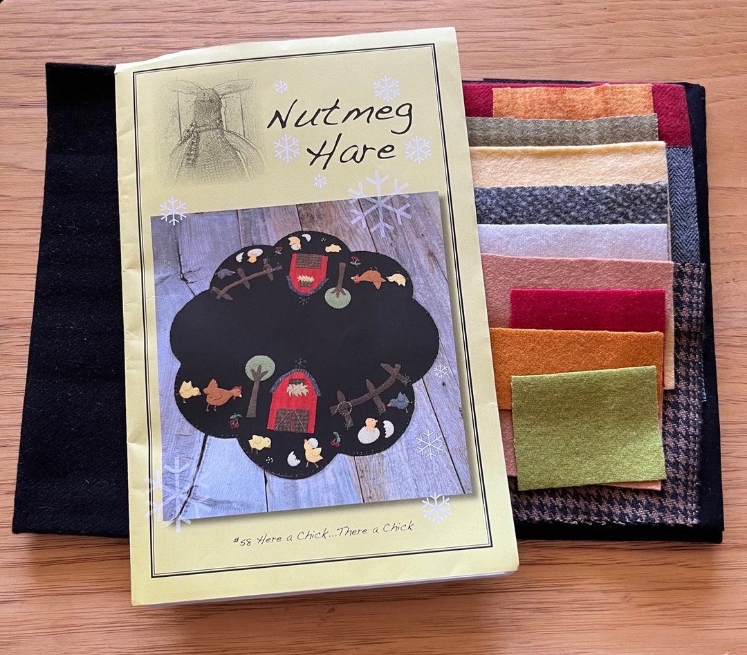 Hand Appliqué Kit, Here’s a Chick by Nutmeg Hare, Pattern and All Wool ...