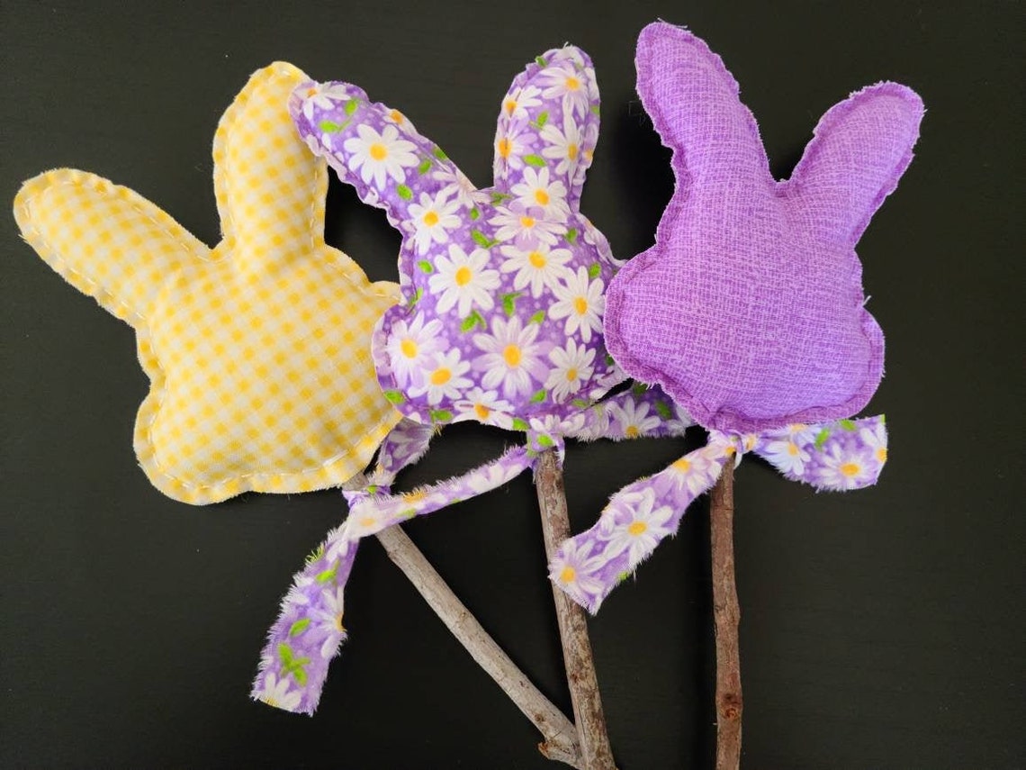 Bunny on a Stick Stick Bunny Easter Bunny Bunny Decor - Etsy