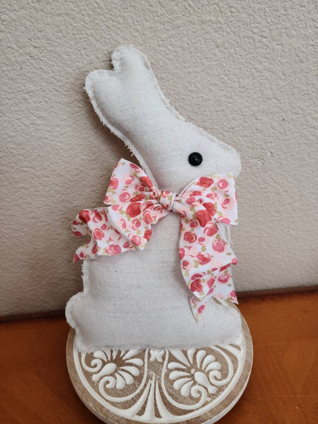 Canvas Bunny, Farmhouse Bunny, Country Bunny Decor, Stuffed Easter ...