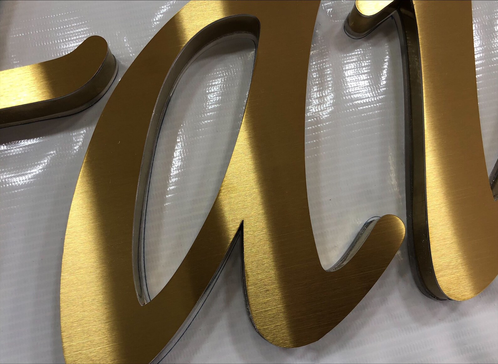 Custom LED Business Sign : Gold 3D Wall Letters , Bistro & Restaurant ...