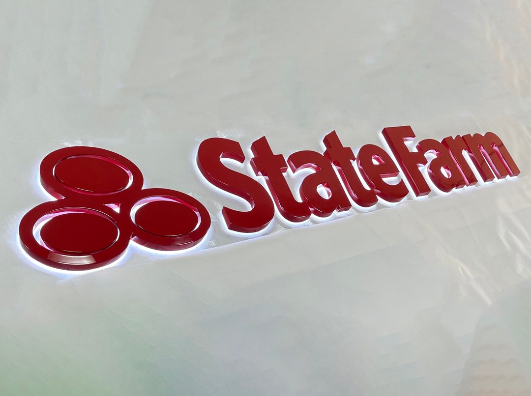 Custom State Farm Sign Backlit Real Estate Agent's Sign Metal Light up ...