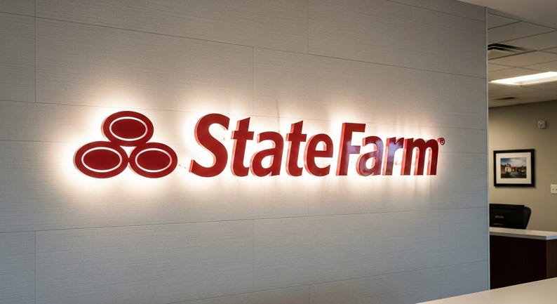 Custom State Farm Sign : Backlit Real Estate Agent's Sign , Metal Light ...