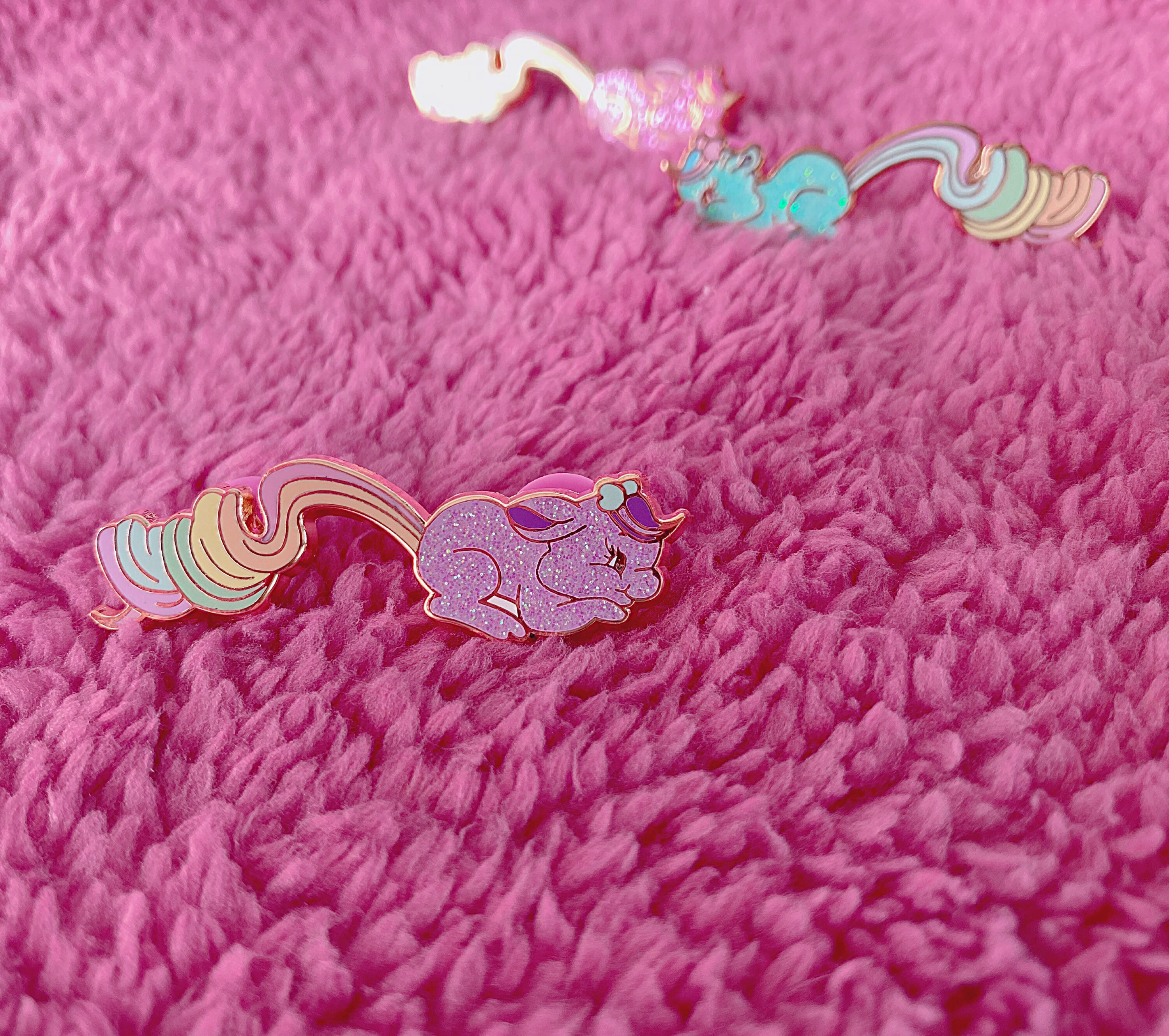 Rainbow Pixietails Glitter Bunny Lavender Pin - Etsy