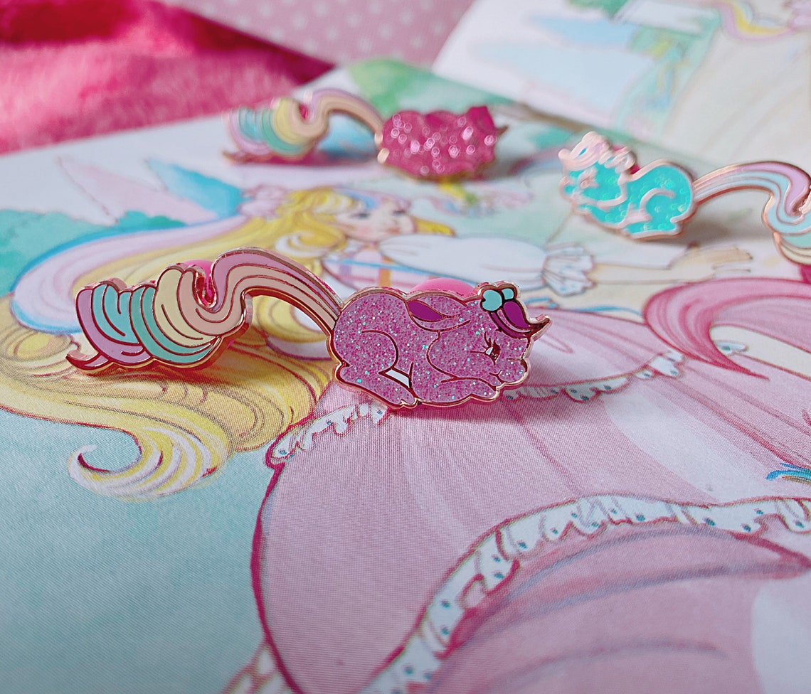 Rainbow Pixietails Glitter Bunny Lavender Pin - Etsy