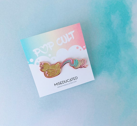 Rainbow Pixietails Glitter Bird Canary Pin | Etsy