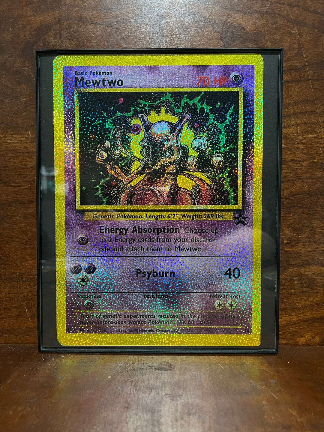 Mewtwo Promo Oversized Card Holographic Mini Poster - 8.5x11 - Made to ...