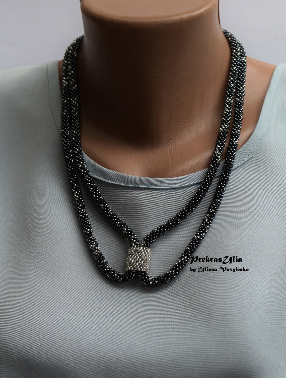 Universal Belt Black Lariat Tie Beaded Lariat Necklace Lariat - Etsy