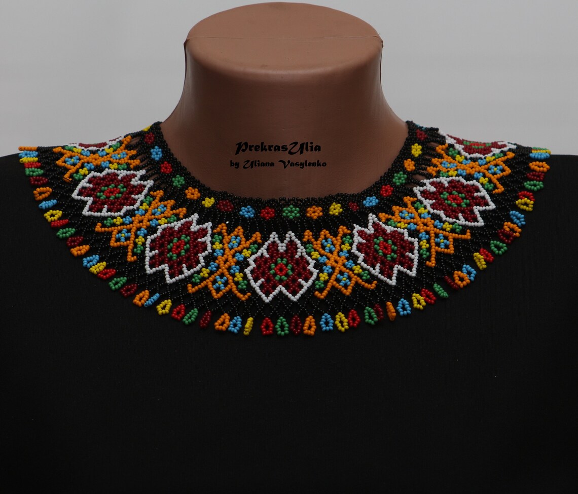 Beaded Necklace Ukrainian gerdan Choker Necklace Bead Jewelry | Etsy