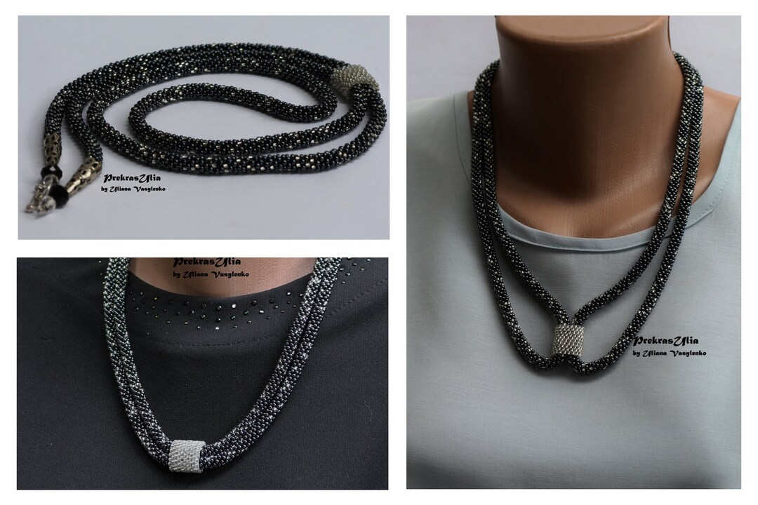 Universal Belt Black Lariat Tie Beaded Lariat Necklace Lariat - Etsy