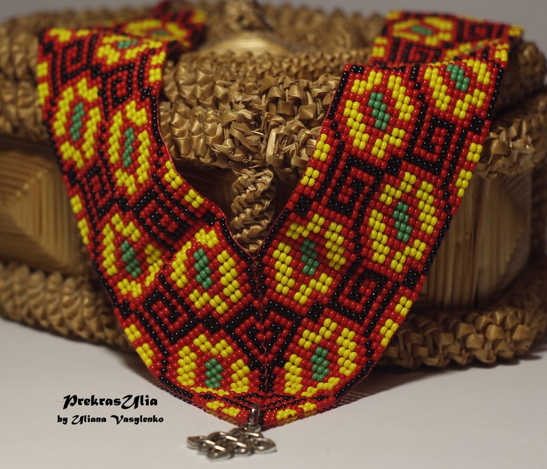 Seed Bead Ukrainian Gerdan Traditional Gerdan Etno Gerdan | Etsy