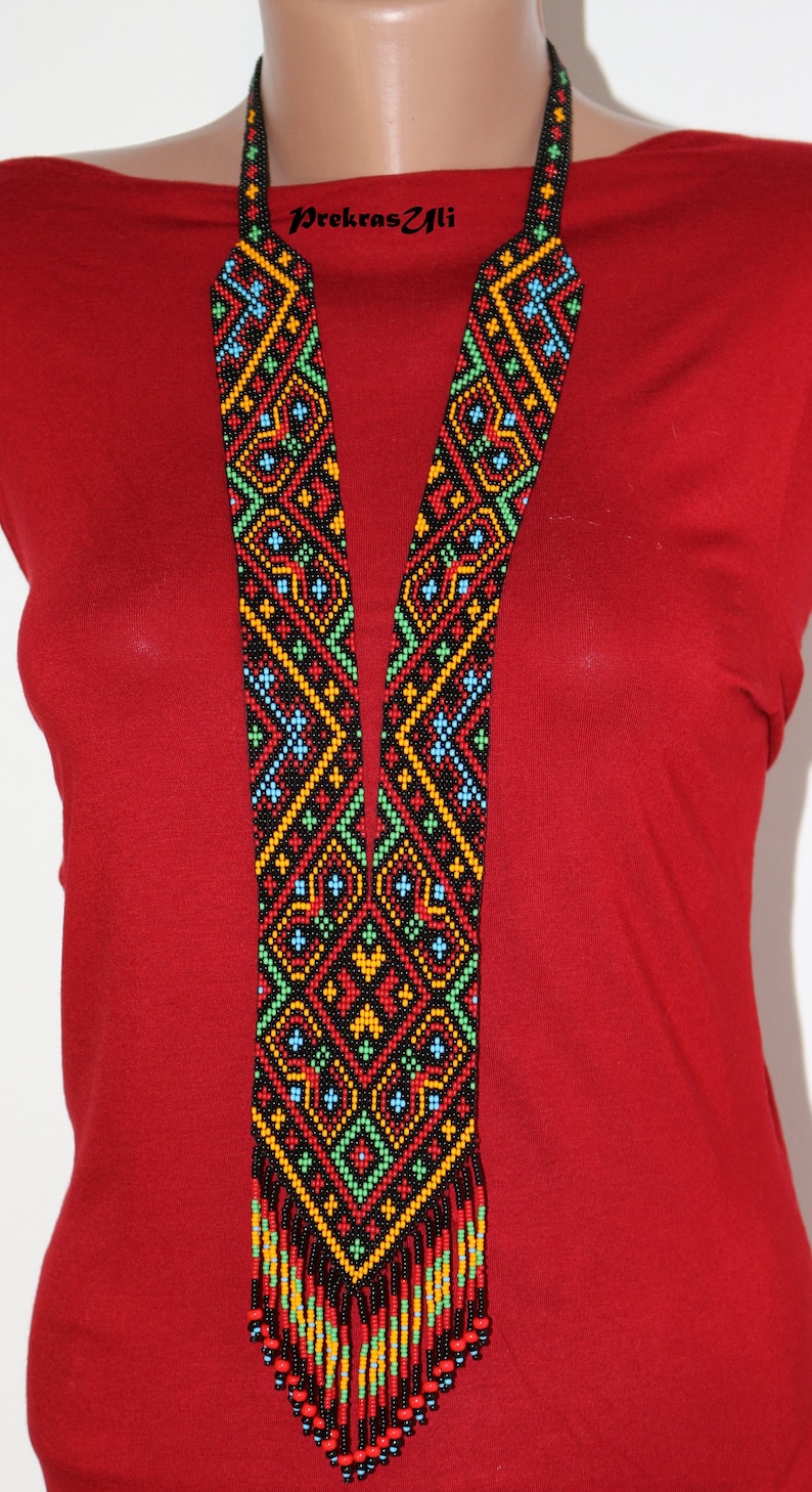 Traditional Ukrainian Gerdan Handmade Glass Beaded Necklace - Etsy