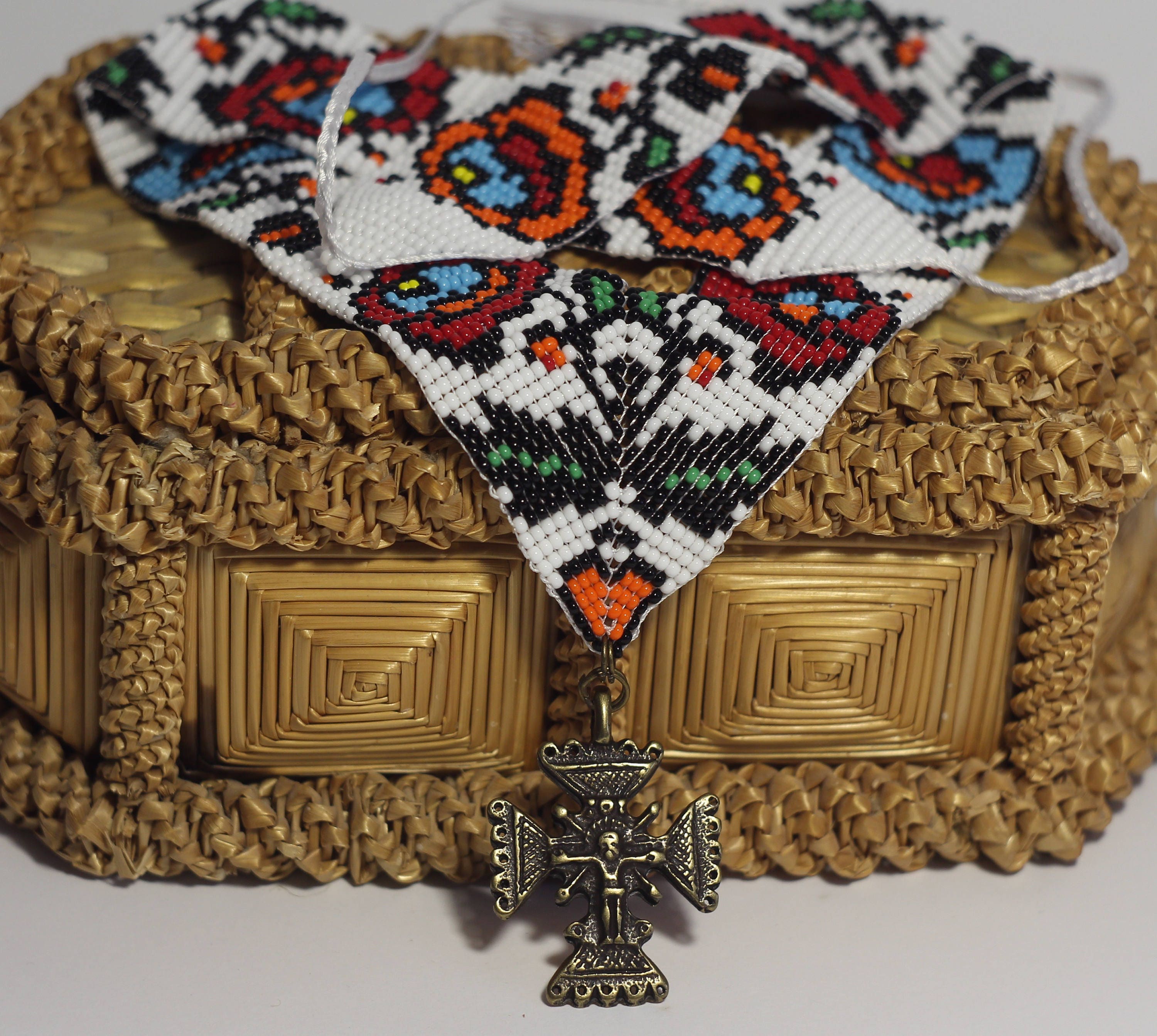 Flowers Gerdan Gerdan Gift Ukrainian Seed Bead Gerdan Necklace - Etsy