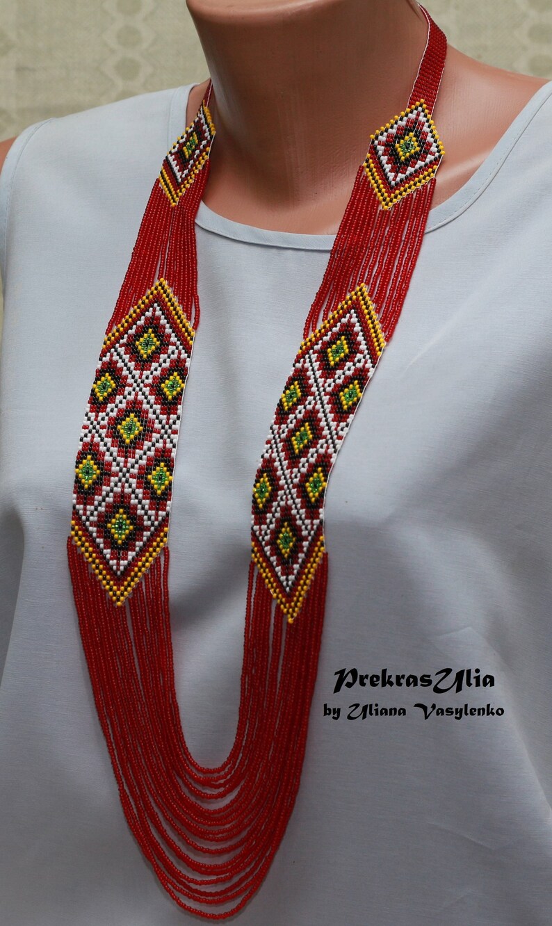 Red Gerdan Necklace Traditional Ukrainian Gerdan Gift for Her - Etsy