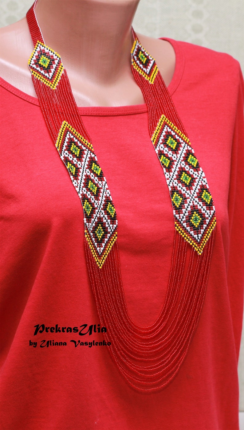Red Gerdan Necklace Traditional Ukrainian Gerdan Gift for Her - Etsy