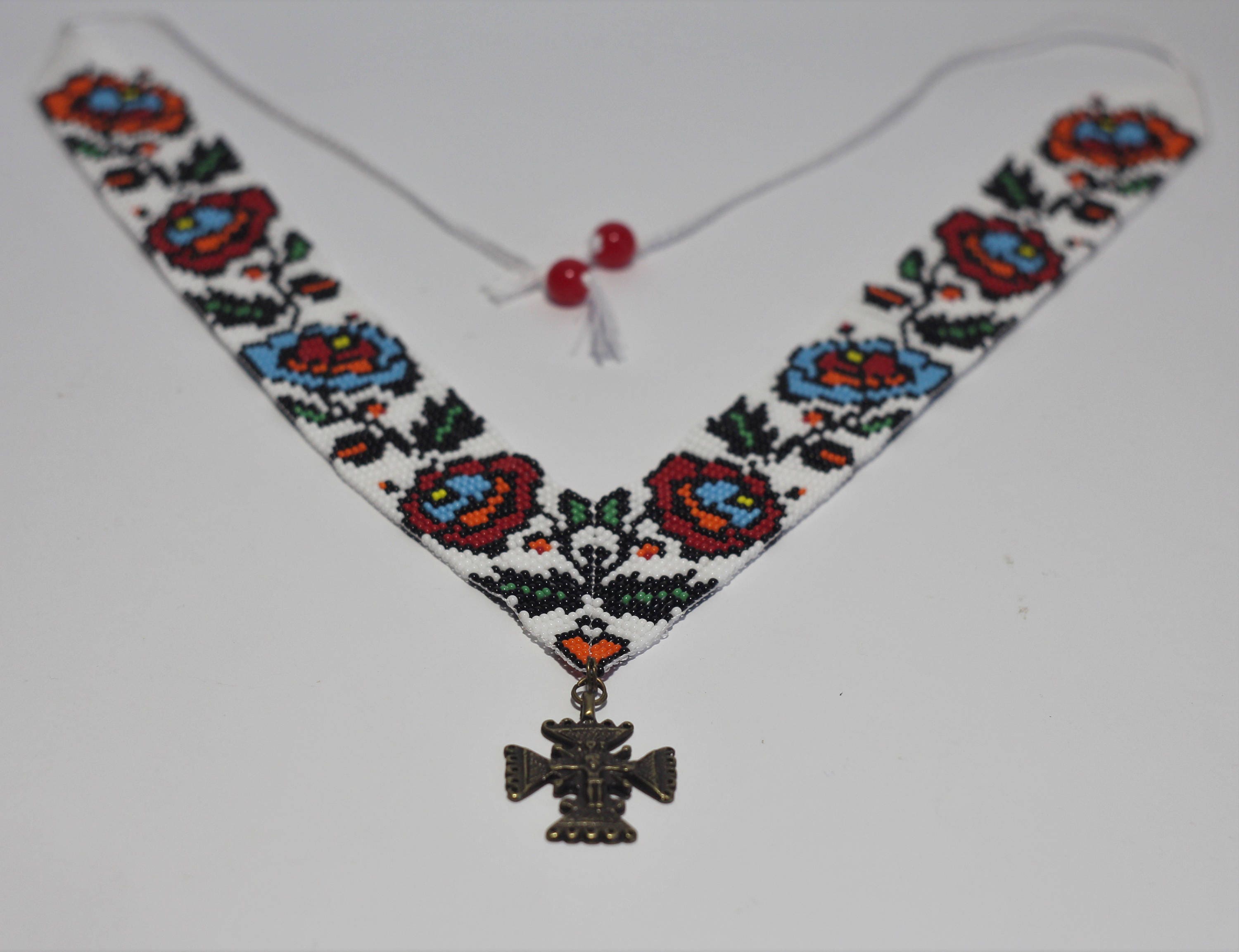 Flowers Gerdan Gerdan Gift Ukrainian Seed Bead Gerdan Necklace - Etsy
