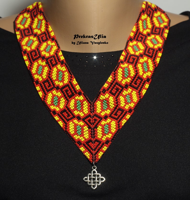 Seed Bead Ukrainian Gerdan Traditional Gerdan Etno Gerdan | Etsy