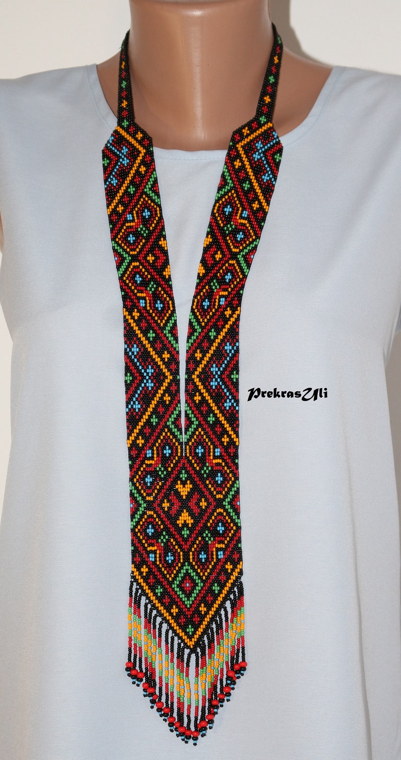 Traditional Ukrainian Gerdan Handmade Glass Beaded Necklace - Etsy