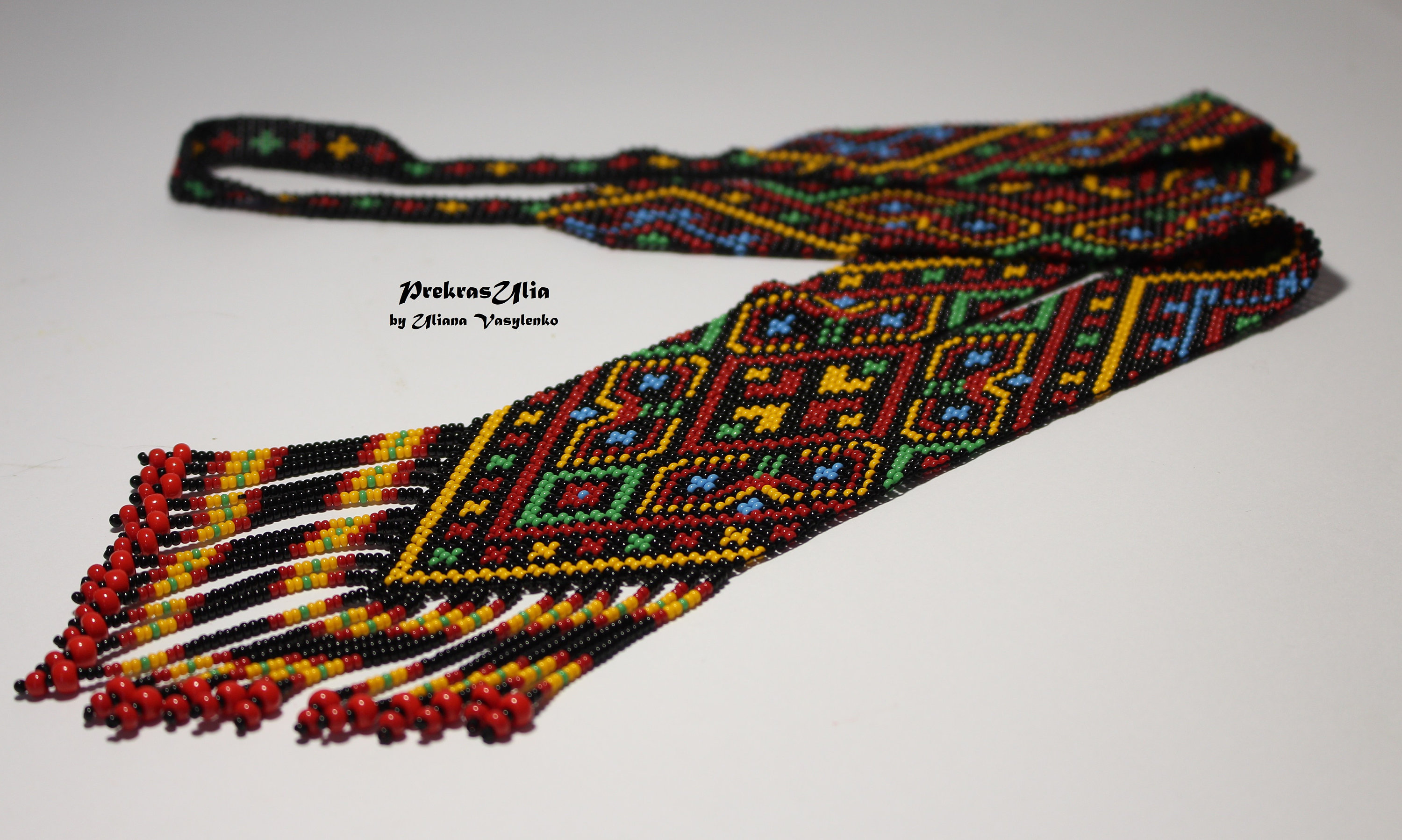 Traditional Ukrainian Gerdan Handmade Glass Beaded necklace | Etsy