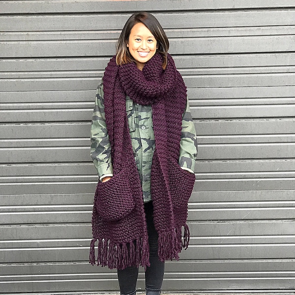Oversized Knit Scarf - Etsy