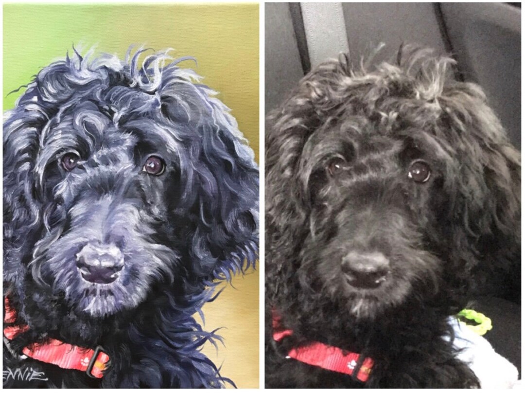 Custom Dog Painting, Custom Dog Portrait, Custom Pet Painting, Canvas ...