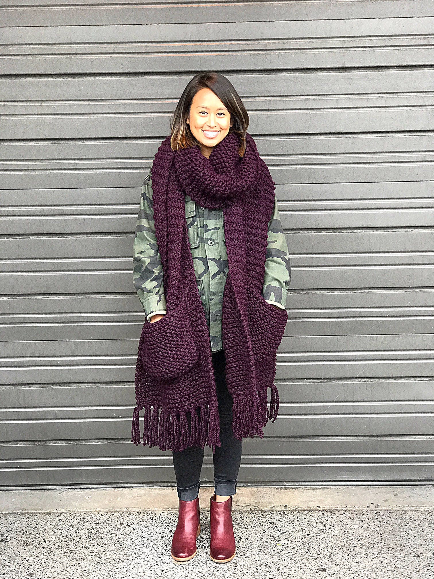 Chunky Knit Scarf Oversized Knit Scarf Winter Scarf Big - Etsy Canada