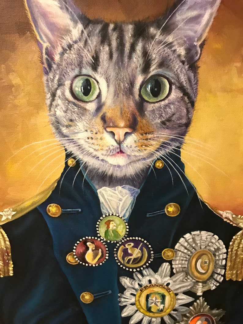 Custom Pet Painting Custom Pet Portrait Cat in Military - Etsy Denmark