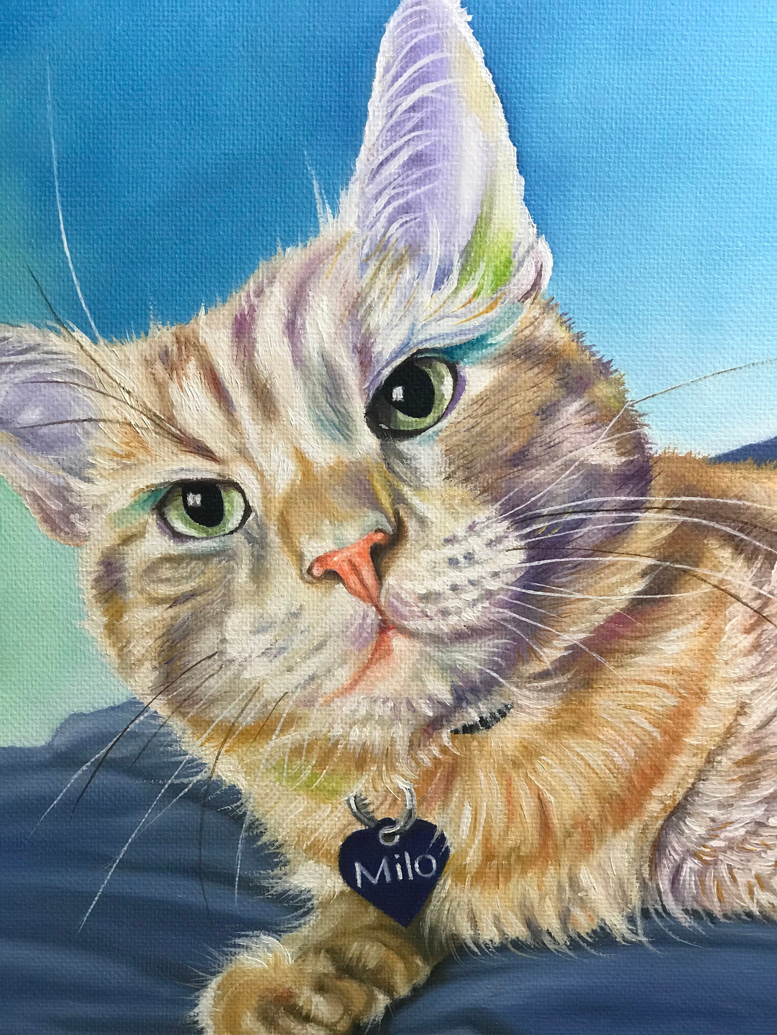 Custom Cat Painting Custom Cat Portrait Cust Pet Painting | Etsy