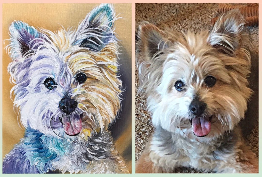 Custom Pet Painting, Custom Dog Painting, Custom Pet Portrait, Animal ...