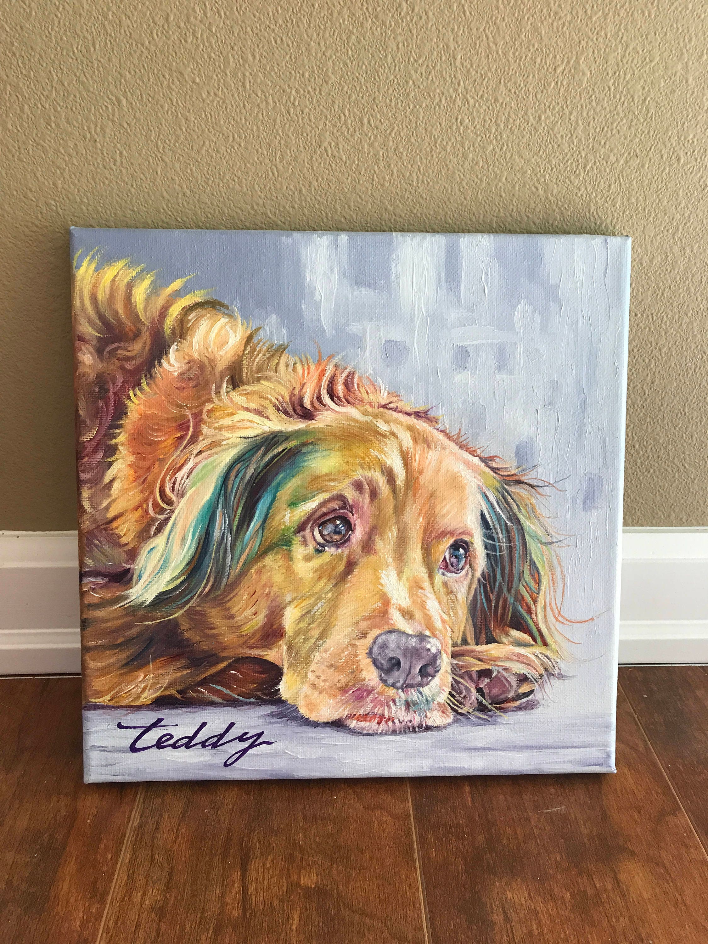 Custom Dog Painting Custom Pet Painting Pet Gift Birthday - Etsy