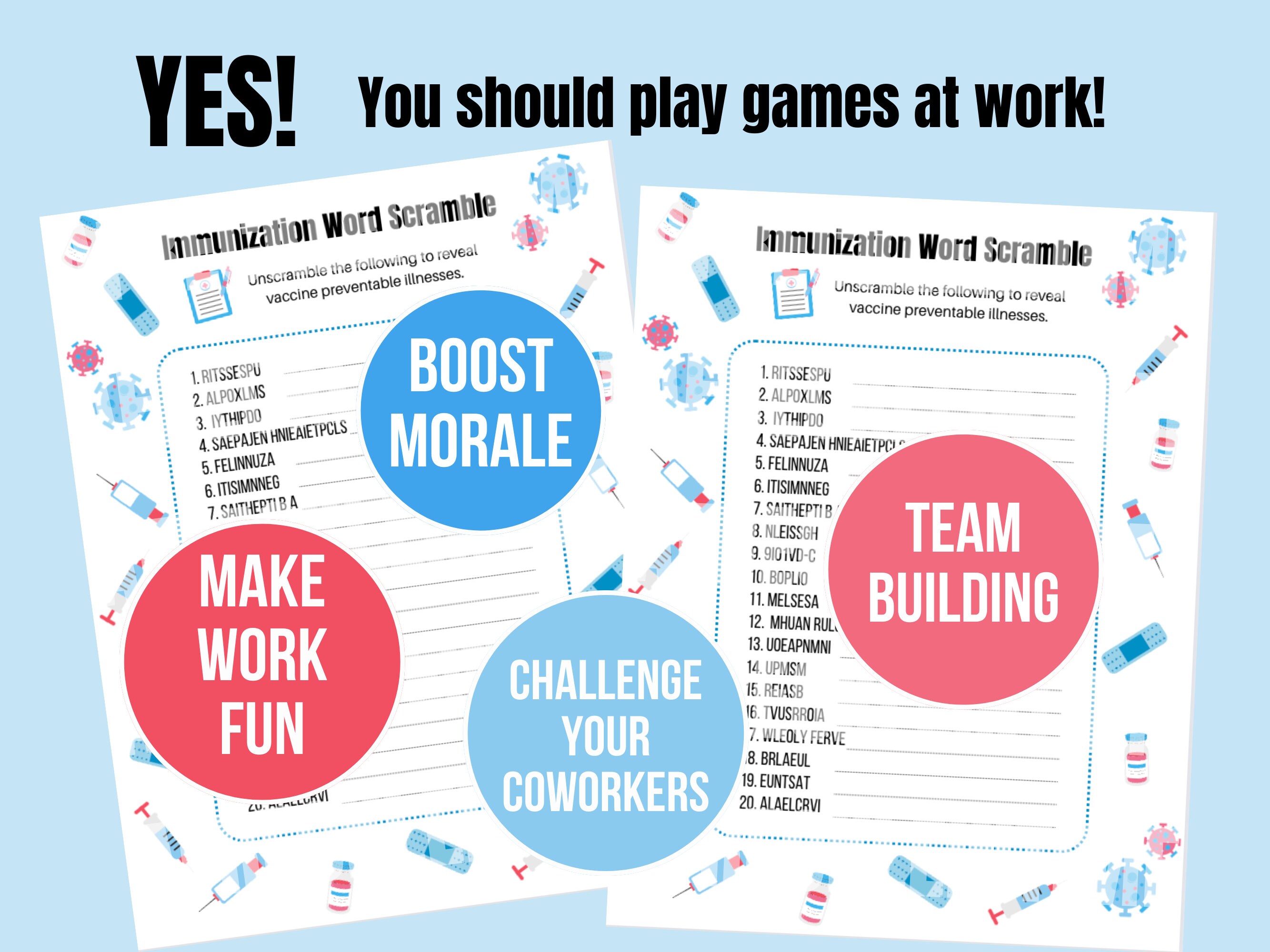 Immunization Word Scramble: Healthcare Game Printable (PDF) - Etsy