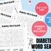 DIABETES WORD SEARCH Printable Game for Patients Nurses - Etsy