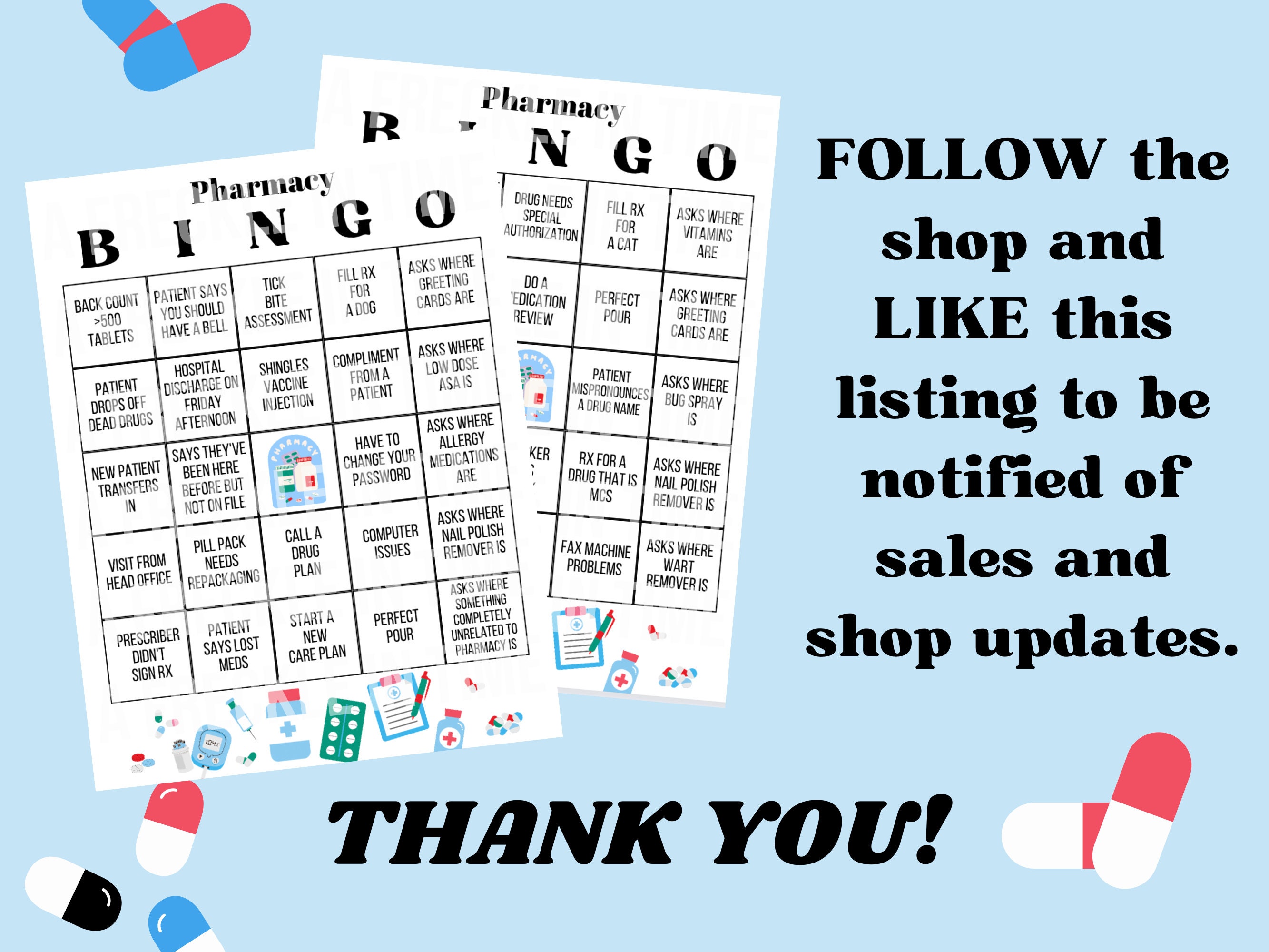 PHARMACY BINGO Game Printable. 15 Cards. Community Practice. Healthcare ...