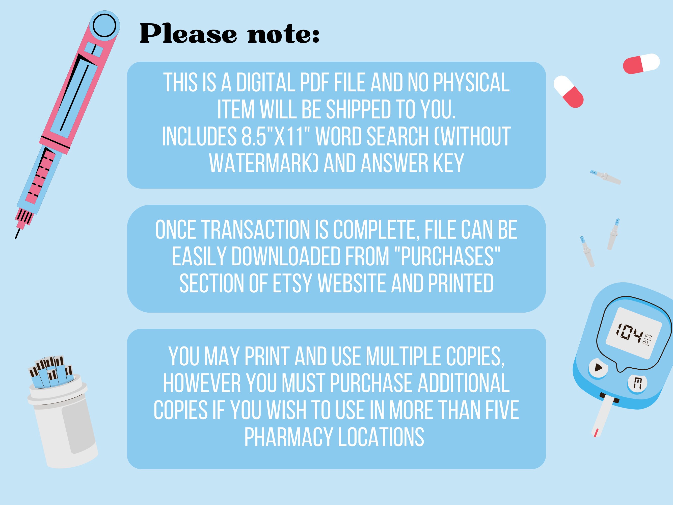 DIABETES WORD SEARCH Printable Game for Patients Nurses - Etsy