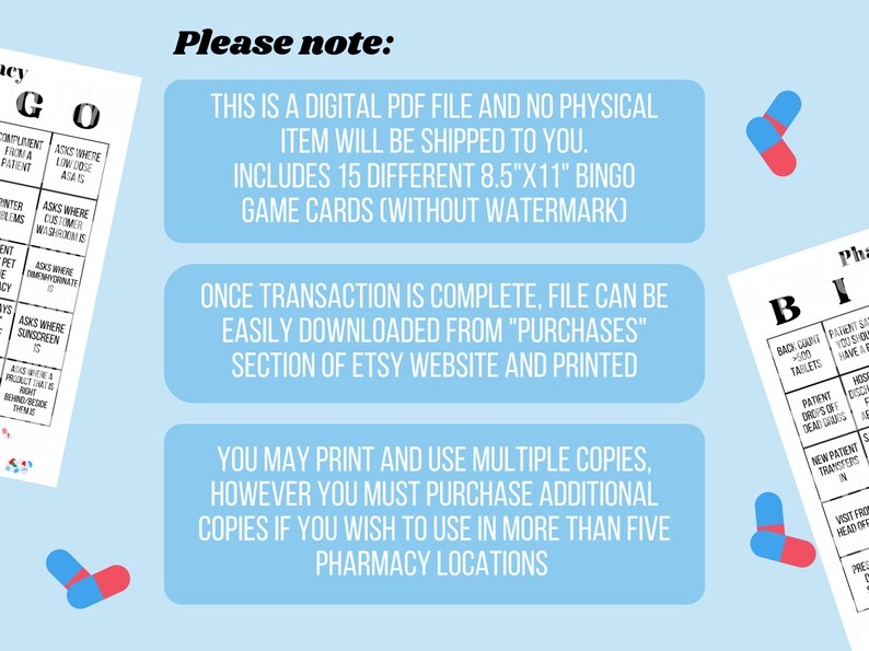 PHARMACY BINGO Game Printable. 15 Cards. Community Practice. Healthcare ...
