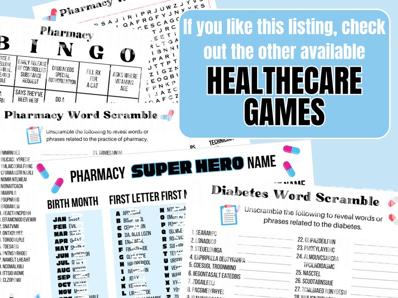 IMMUNIZATION WORD SCRAMBLE Printable Vaccines Fun Healthcare Work Game ...