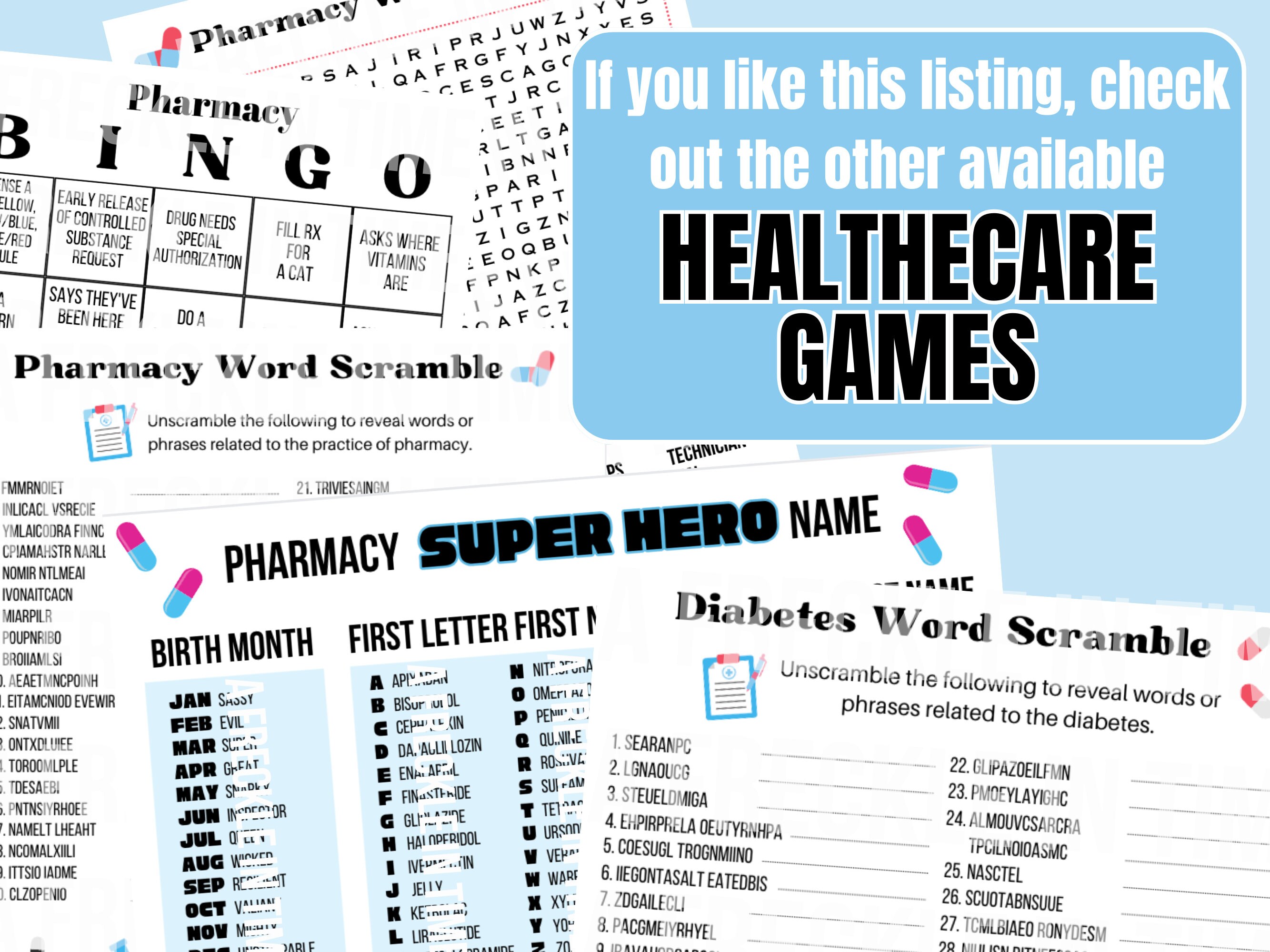 IMMUNIZATION WORD SCRAMBLE Printable Vaccines Fun Healthcare Work Game ...