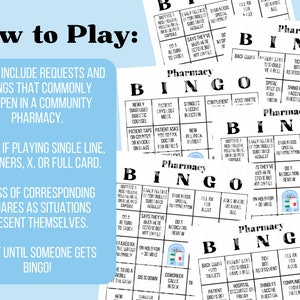 PHARMACY BINGO Game Printable. 15 Cards. Community Practice. Healthcare ...