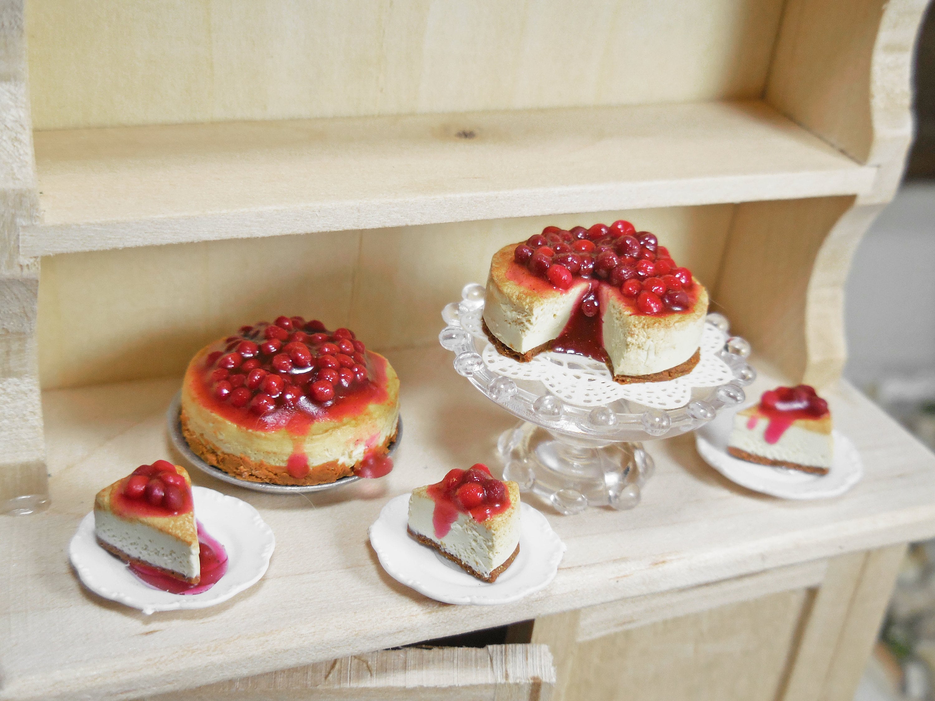 Miniature New York Cherry Cheesecake ~ Fairy Garden Accessories ...