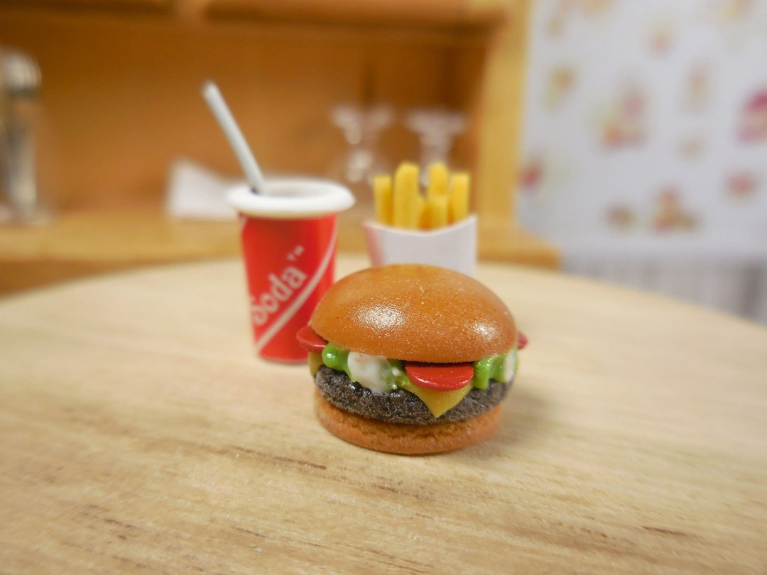 Miniature 3 PC Cheeseburger Meal W/ Fries and Drink - Etsy