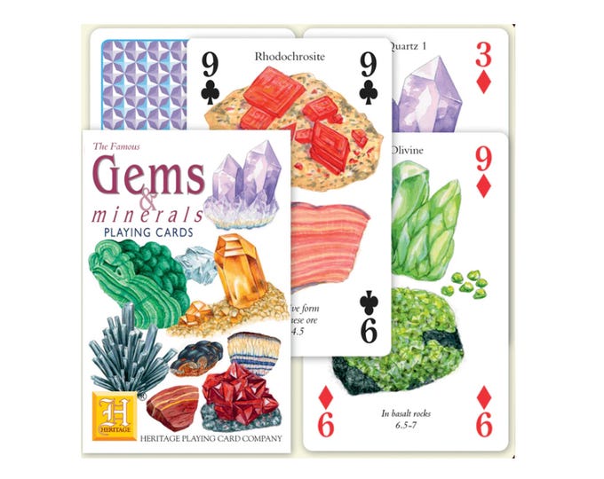 Famous Gems & Minerals Playing Cards ~ Gemstone Cards for Scrapbooking ...