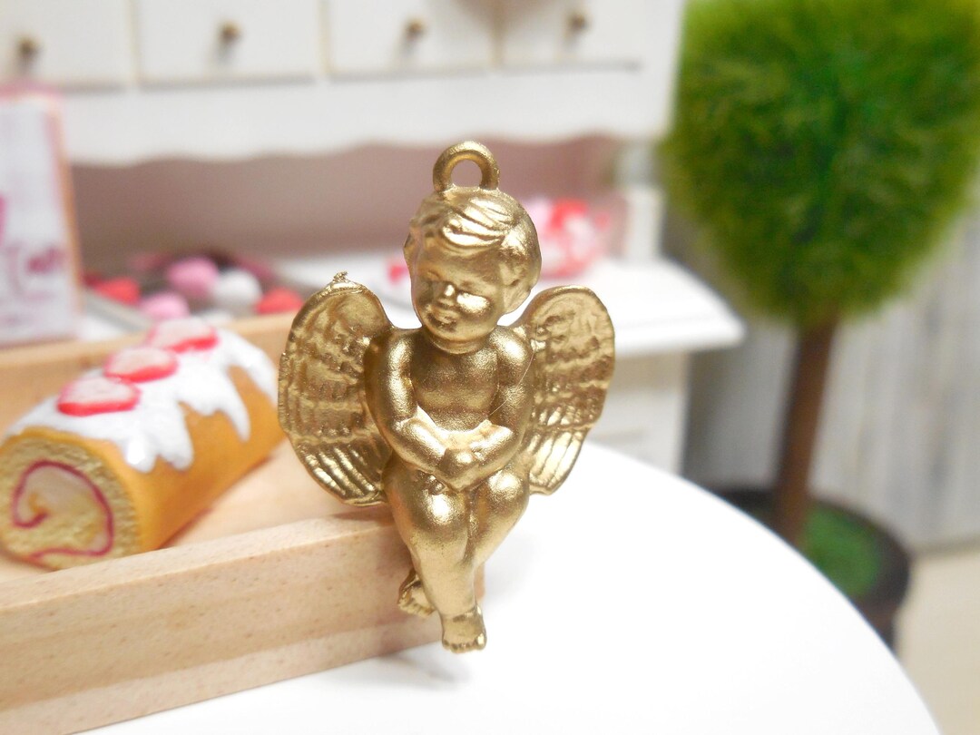 Miniature Golden Cupid Figurine Ornament ~ Valentine's Day Fairy Garden ...