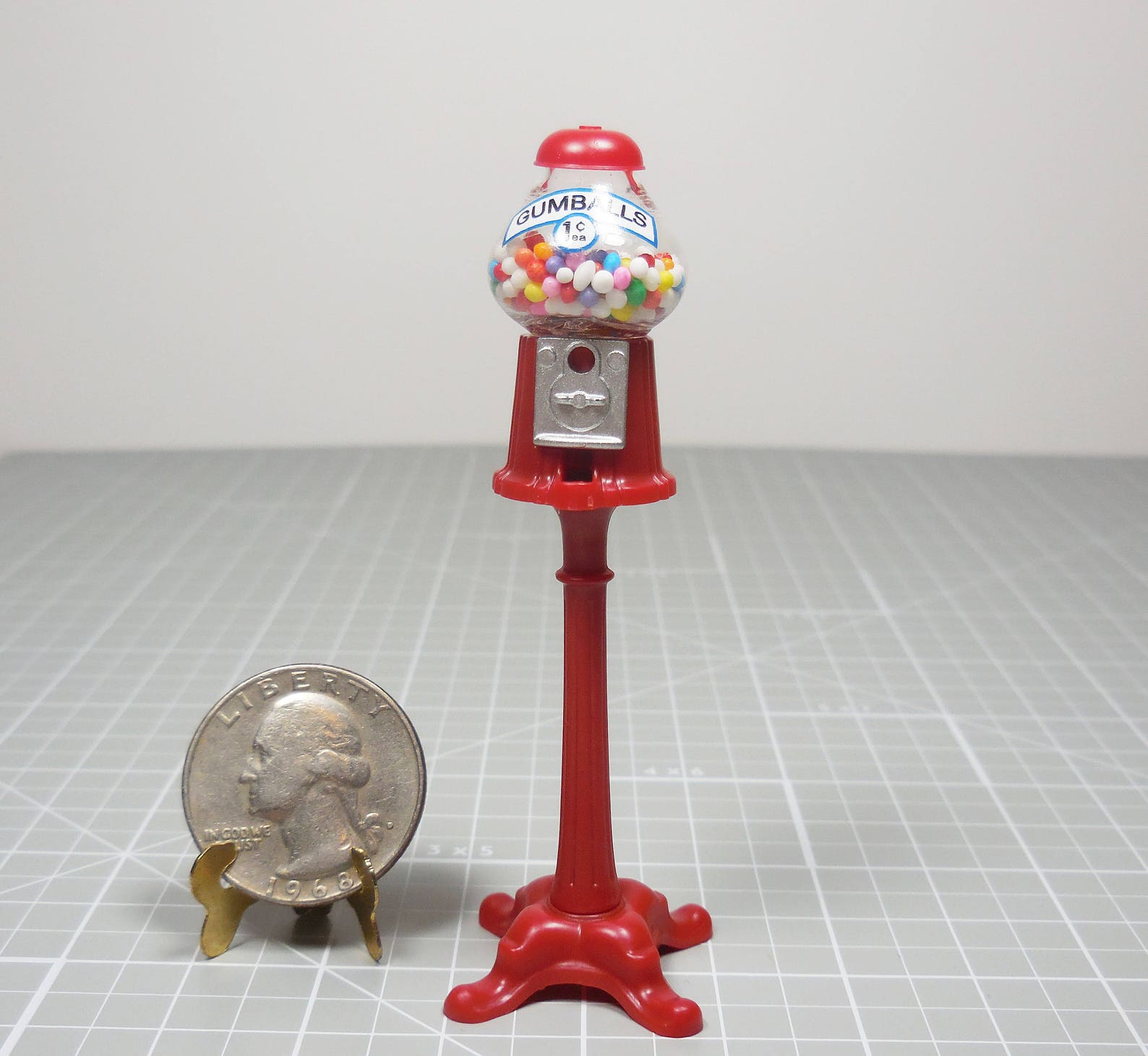 Mini Gumball Machine Tiny Penny Gumball Dispenser with Red | Etsy