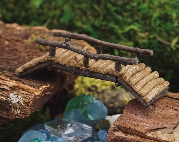 Fairy Garden Miniature Wooden Bridge ~ Terrarium Figurines, Supplies ...